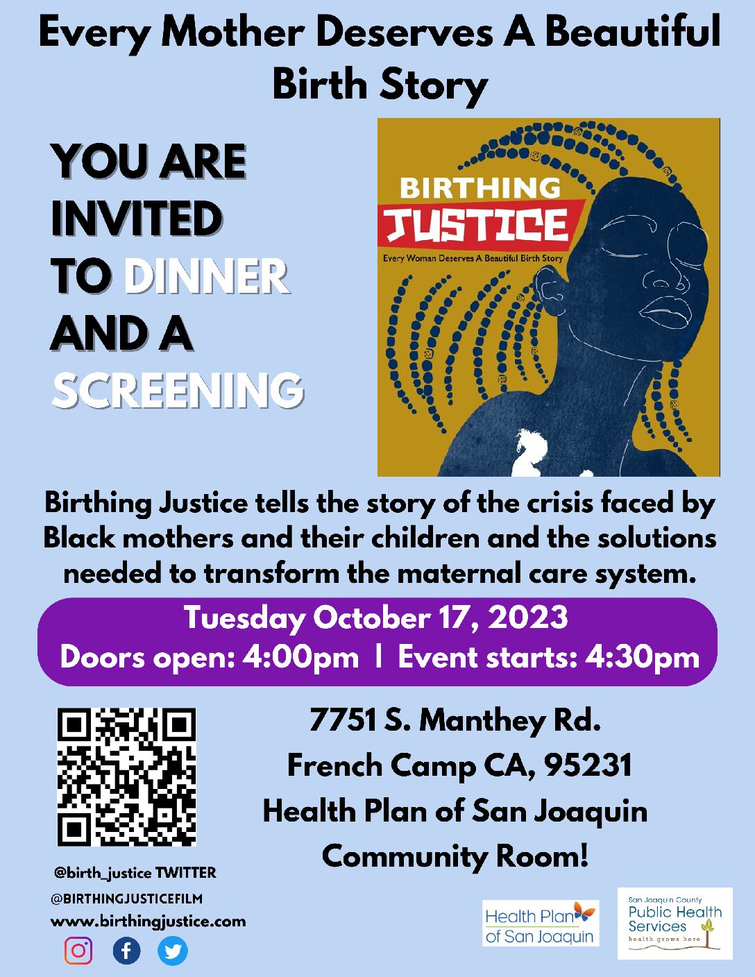 BIRTHING JUSTICE FILM SCREENING - HPSJ/MVHP