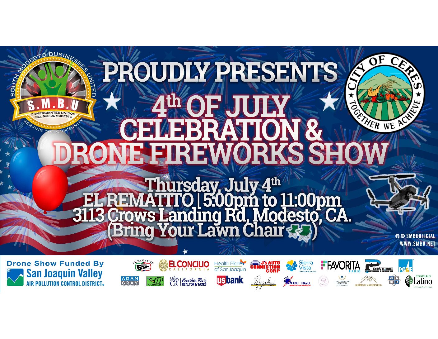 4TH OF JULY CELEBRATION & DRONE FIREWORKS SHOW - HPSJ/MVHP