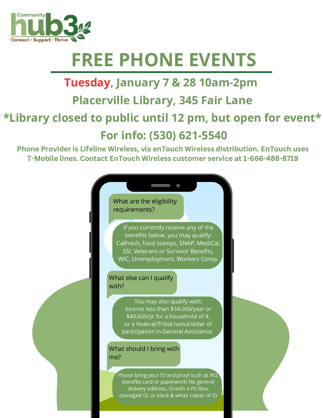 FREE PHONE EVENT - HPSJ/MVHP